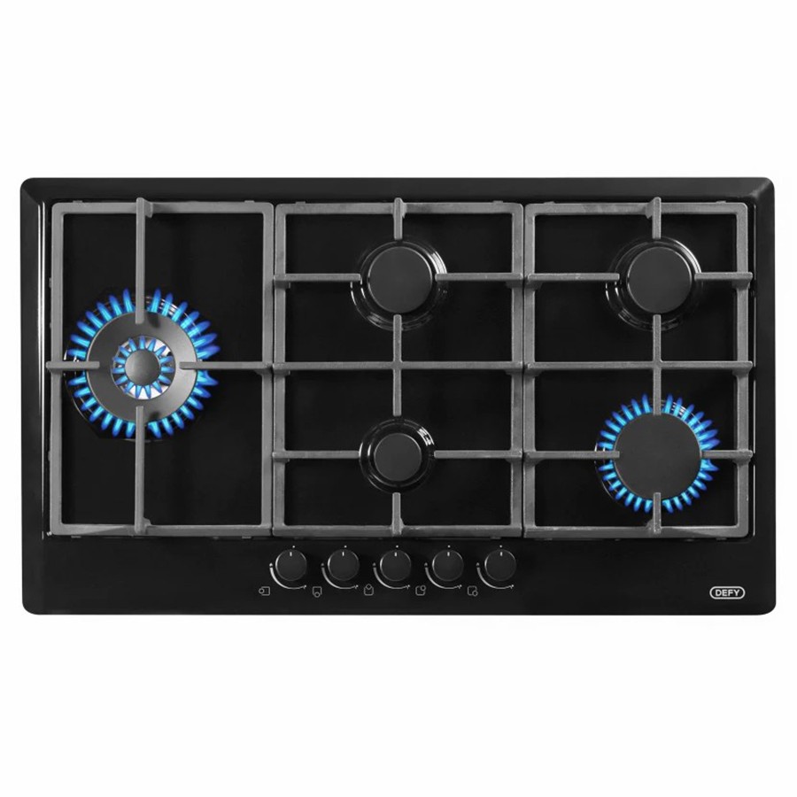 Defy 4 Burner 70cm Gas Hob Glass Black DHG701 - TV Sales & Home