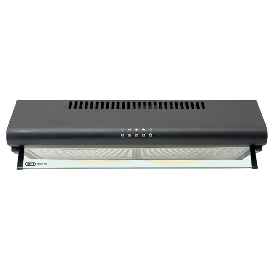 Defy 700mm Shelf Extractor Hood Black DCH293 - TV Sales & Home