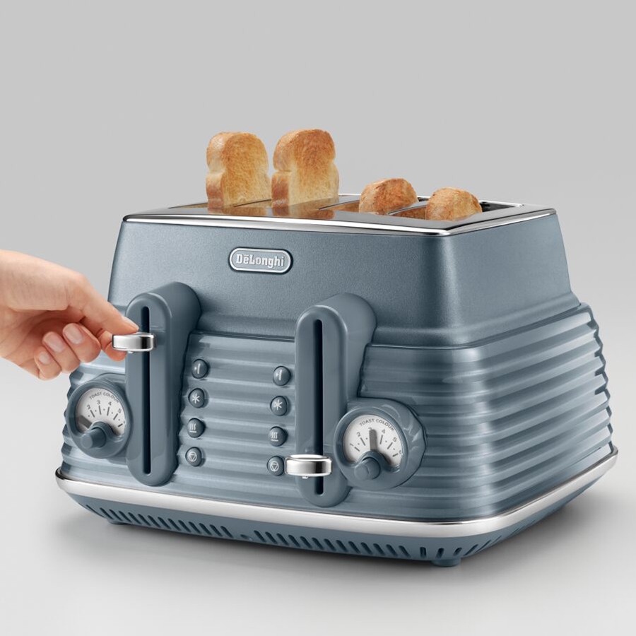 Delonghi Scultura Toaster, 4-Slot Blue, CTZS4003.AZ - TV Sales & Home