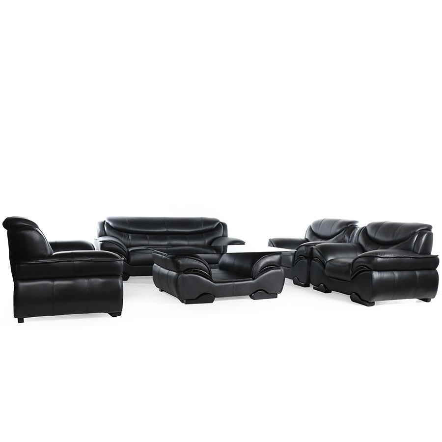Kingston 6 Seater Black Lounge Suite - TV Sales & Home